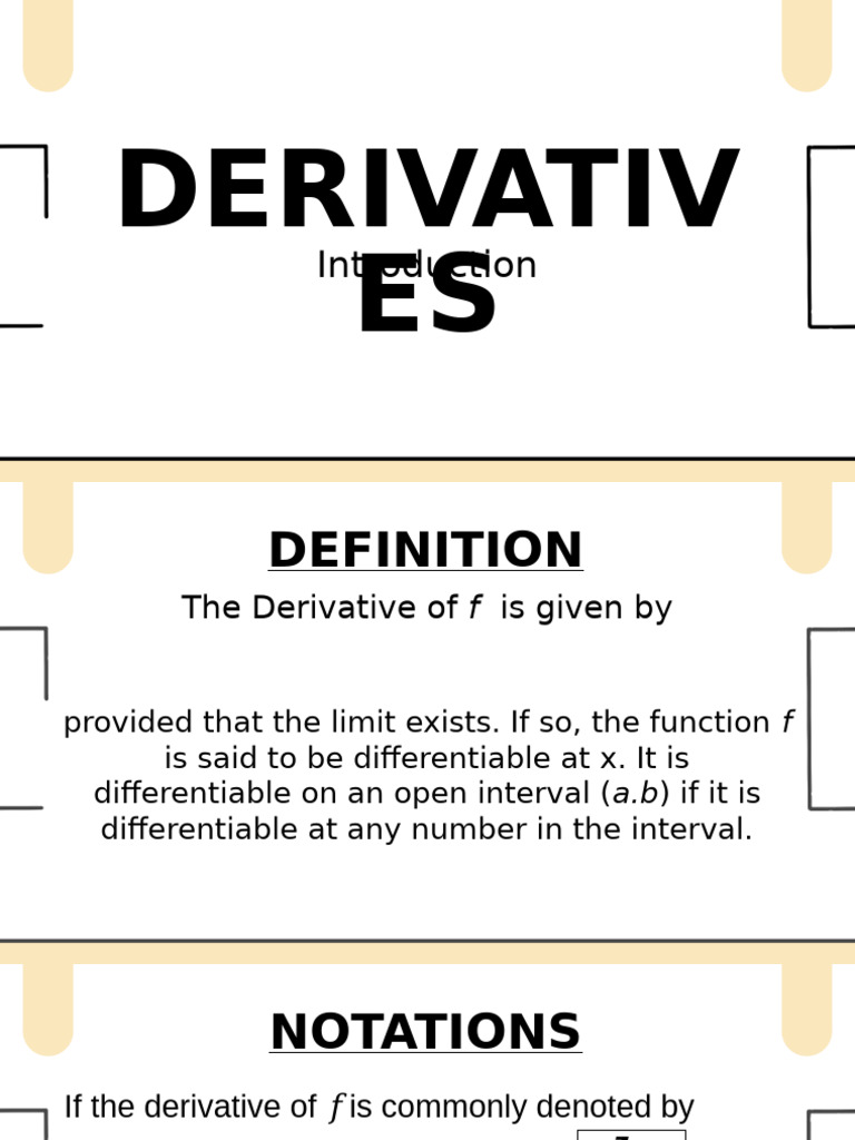 LECTURE 2 Derivatives Intro | PDF