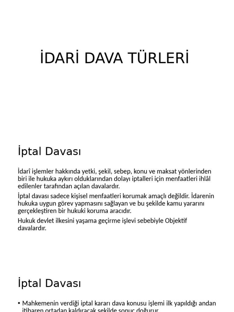 İdari̇ Dava Türleri̇ | PDF