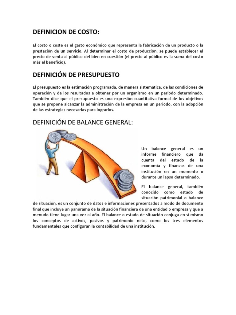 Definicion de Costo | Descargar gratis PDF | Amortización (Negocio ...
