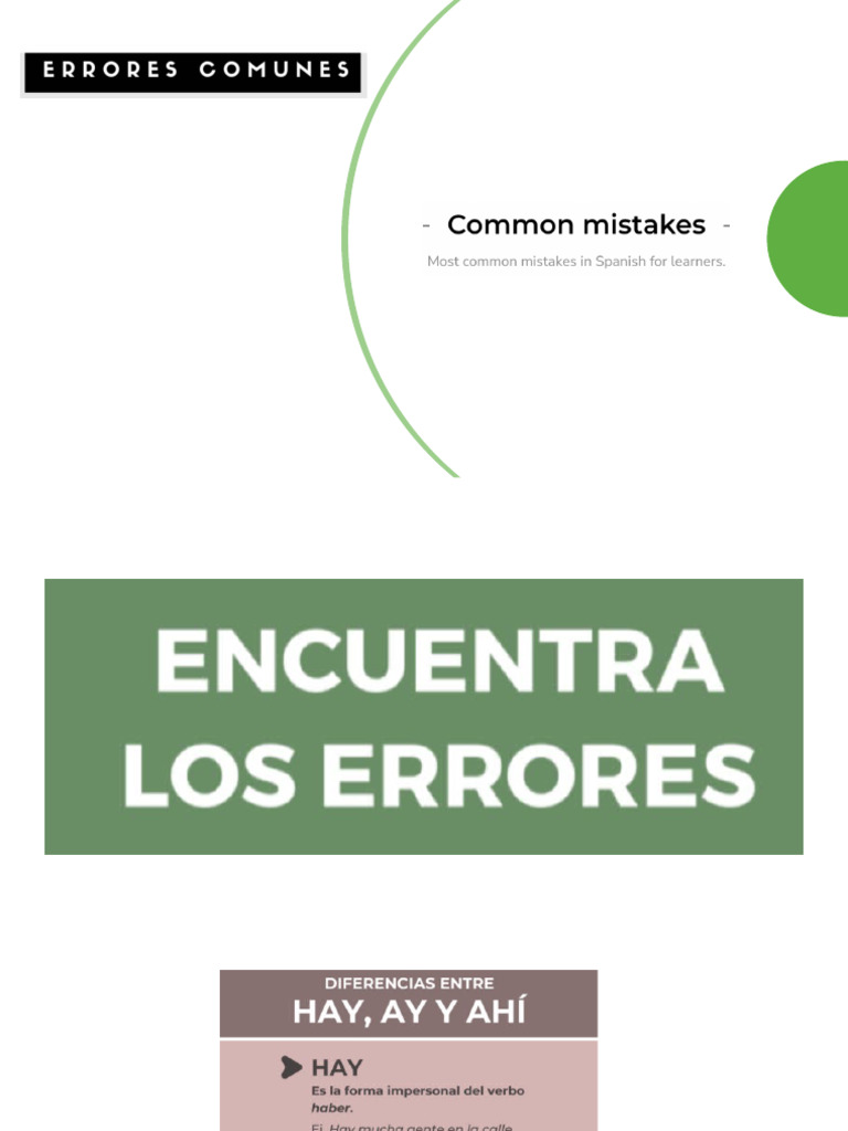 Errores Comunes en Espanol | PDF