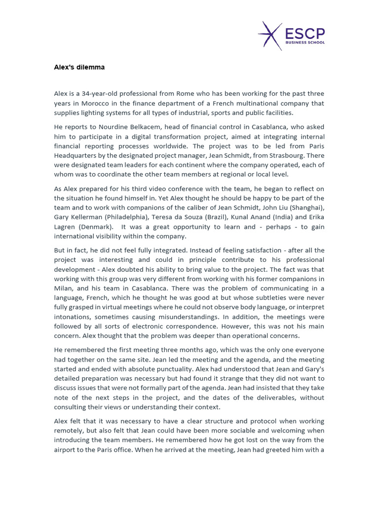 Alex Dilemma Case MDT 2024-2025 | PDF | Social Psychology
