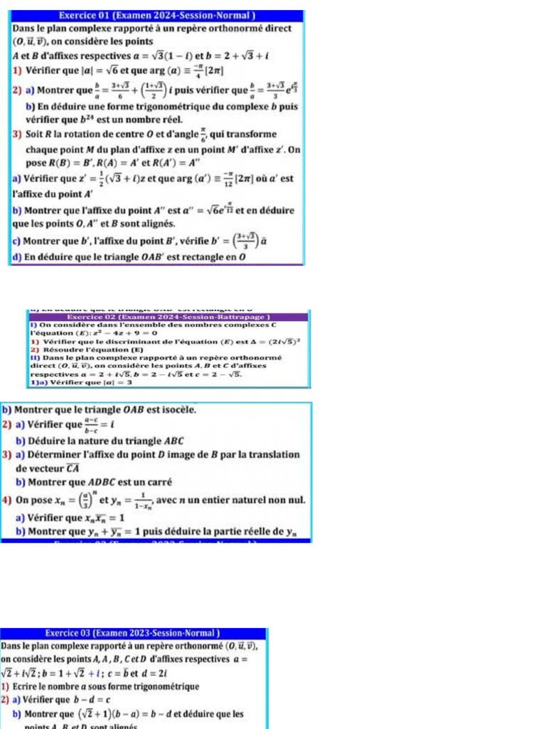 1757 Complexe 2SPC Maths | PDF