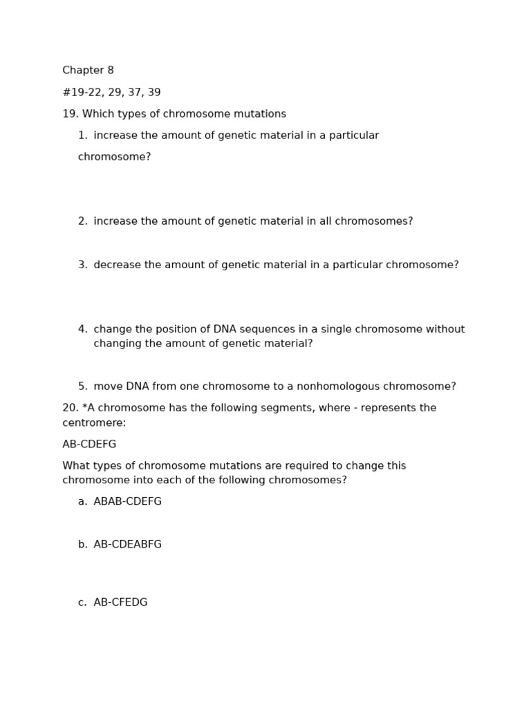 Chromosome Mutations and DNA Stability | PDF | Dna | Dna Replication