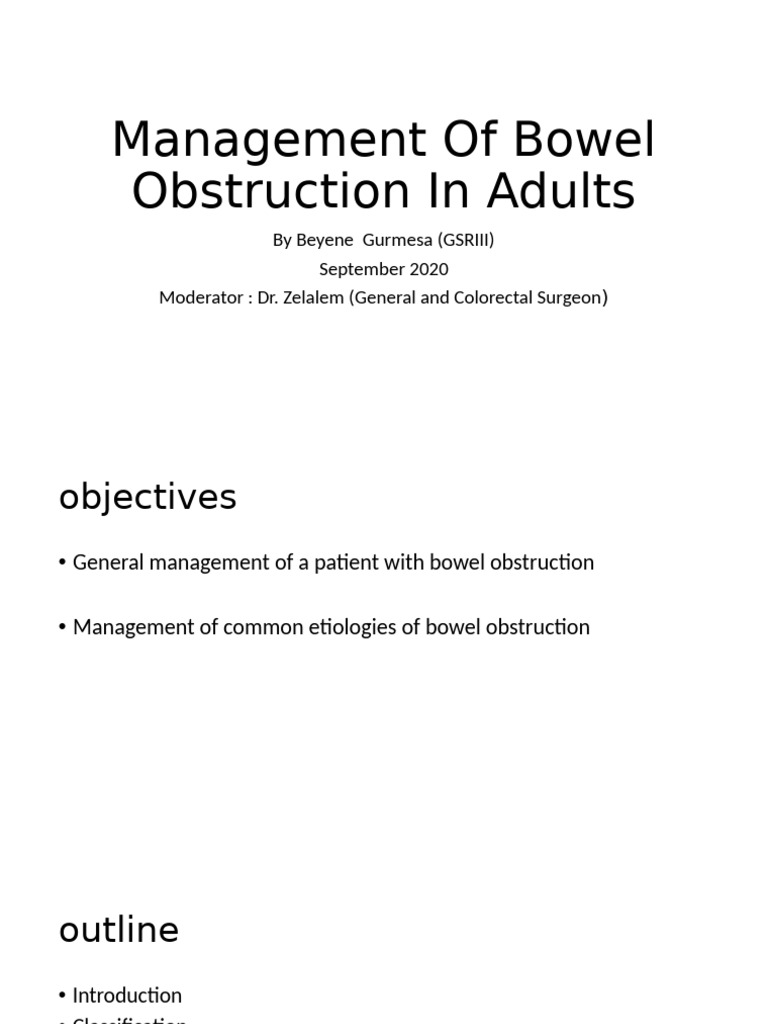 Intestinal Obstruction 2020 | PDF | Gastroenterology | Diseases And ...
