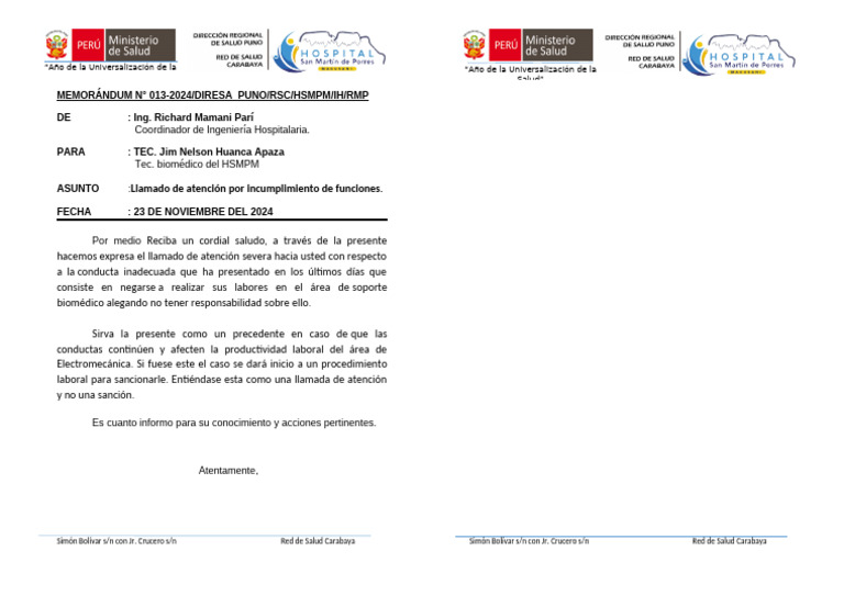 Memorandum 2024 Modelo | PDF