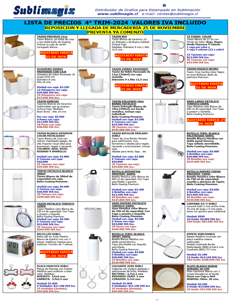 01 Catalogo Insumos y Productos 4T_2024 | PDF | Papel | Tinta