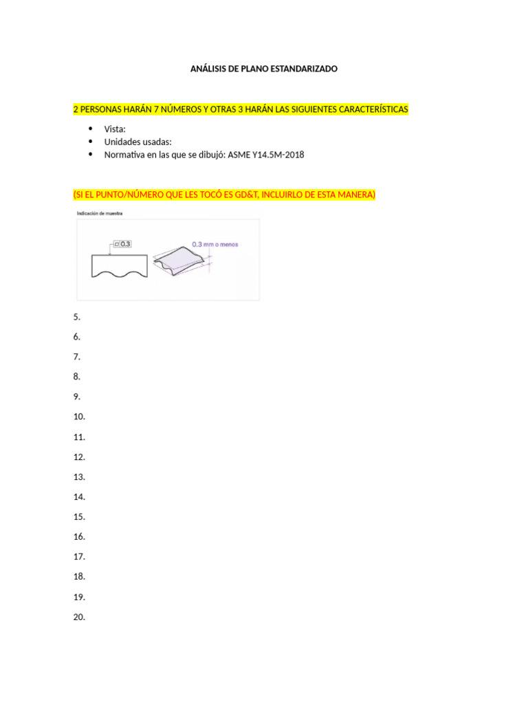 Análisis de Plano Estandarizado | PDF