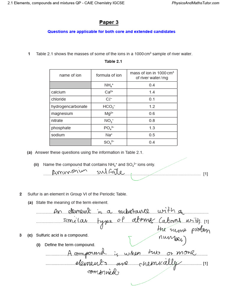 Elements, Compounds, and Mixtures Guide | PDF | Magnesium | Chloride