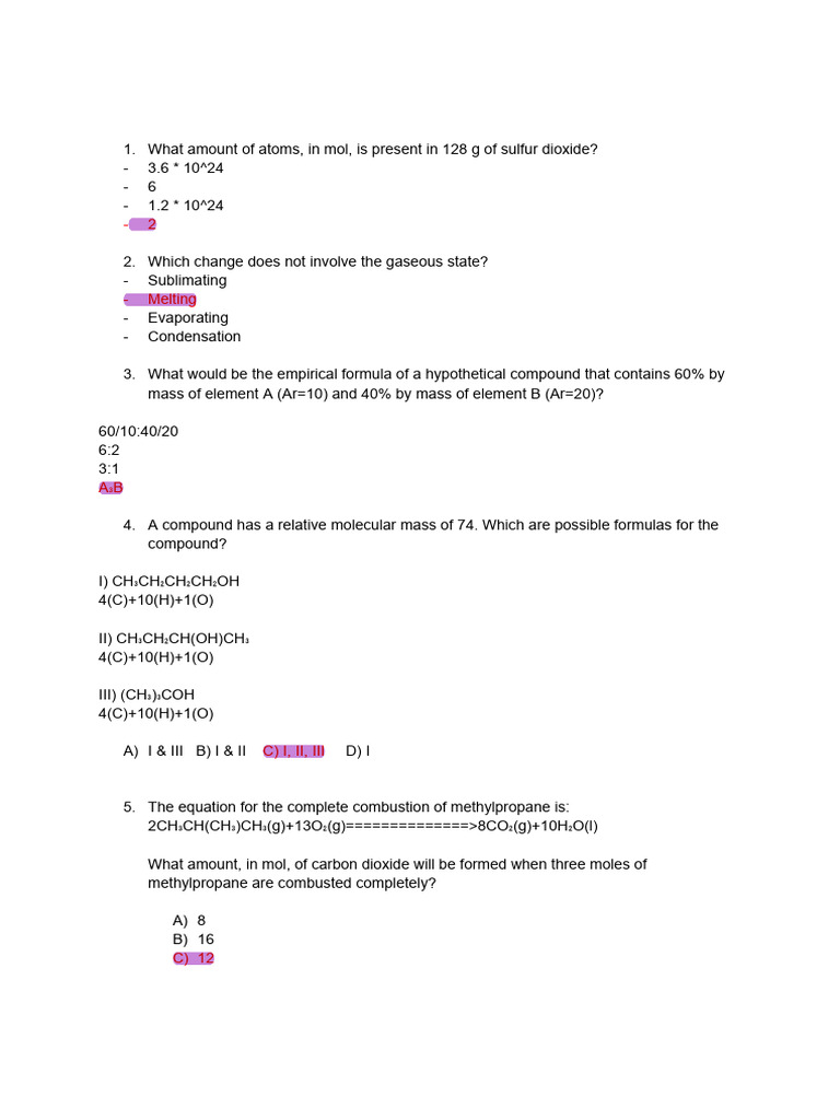 Ibdp Chem Test 2025 Sem 1 PDF | PDF | Atoms | Chemical Elements