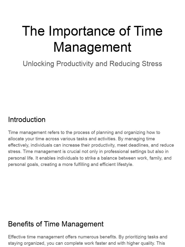 Mastering Time Management Skills | PDF | Time Management | Professional ...