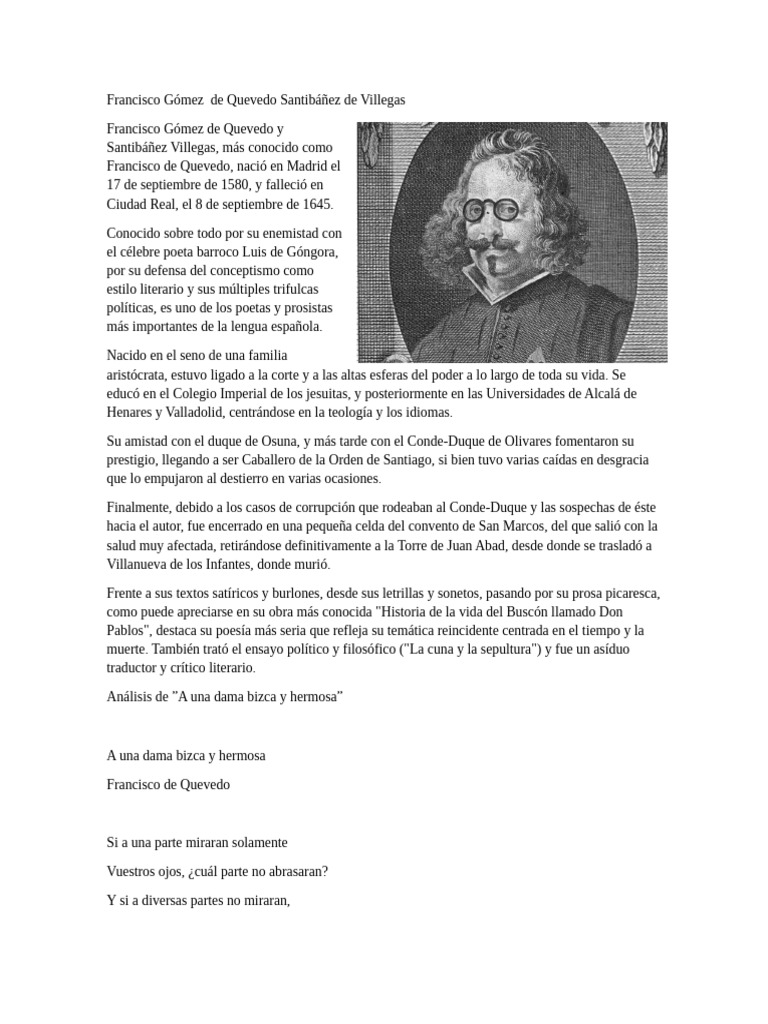 Autores Españoles, Antonio Machado, Bécquer y Quevedo | PDF | Sonetos
