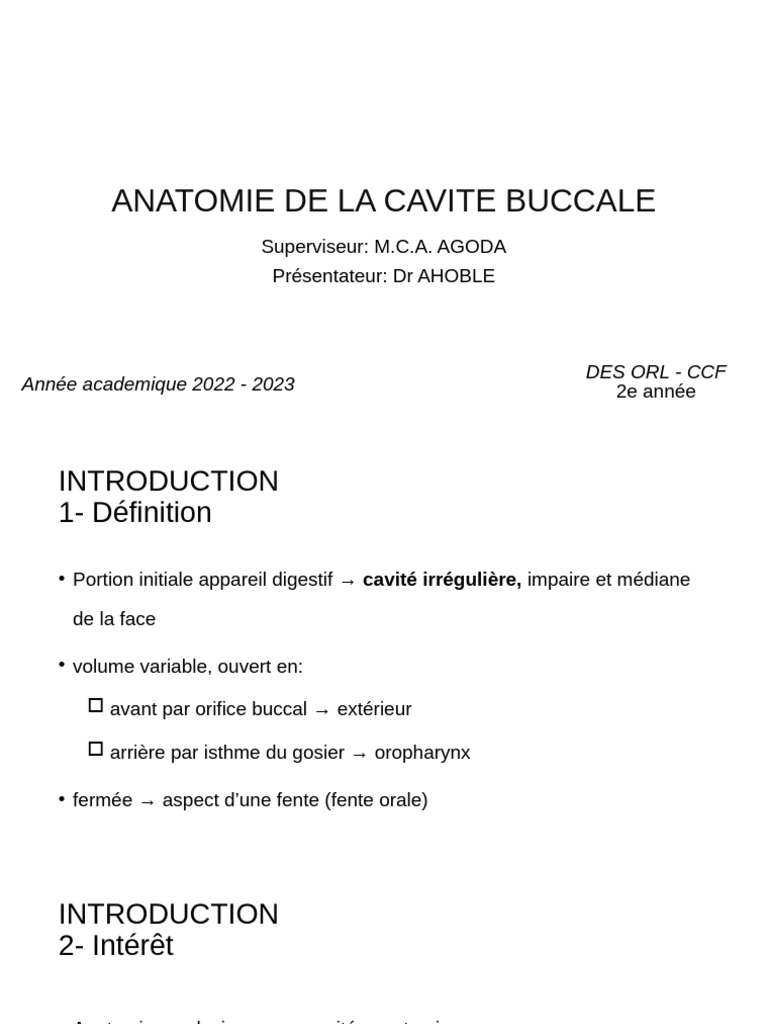 Anatomie de la Cavité Buccale | PDF | Langue | Lèvre