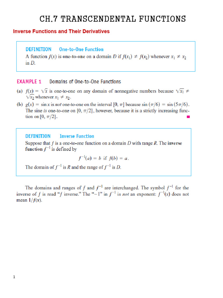 Inverse Functions and Derivatives Guide | PDF