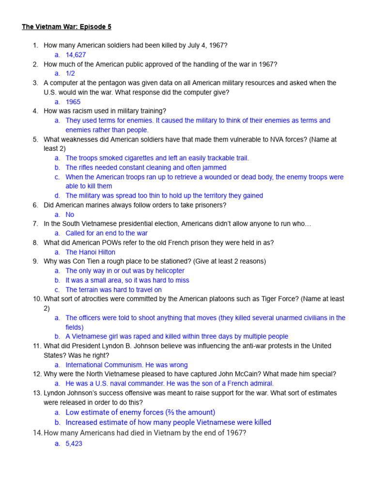 The Vietnam War - Episode 5 | PDF | Vietnam War | Warfare