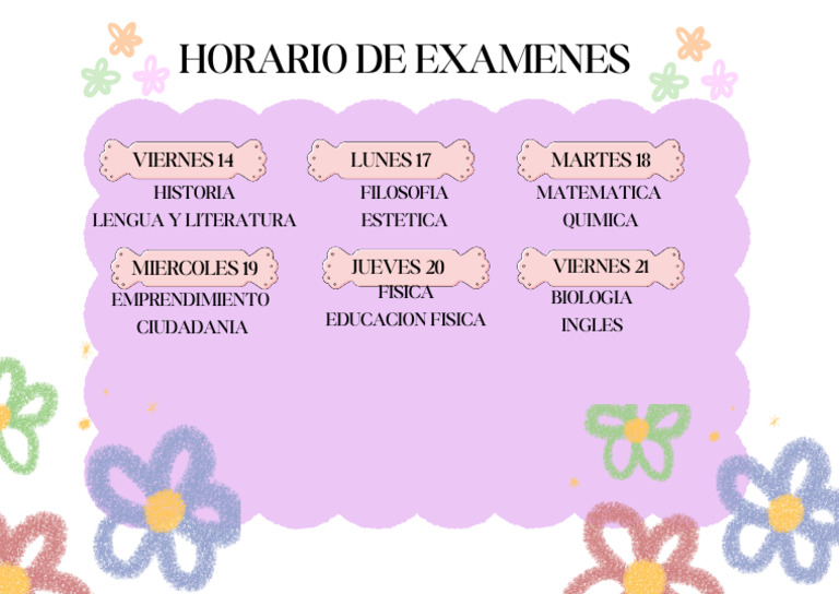 HORARIO DE EXAMENEs | PDF