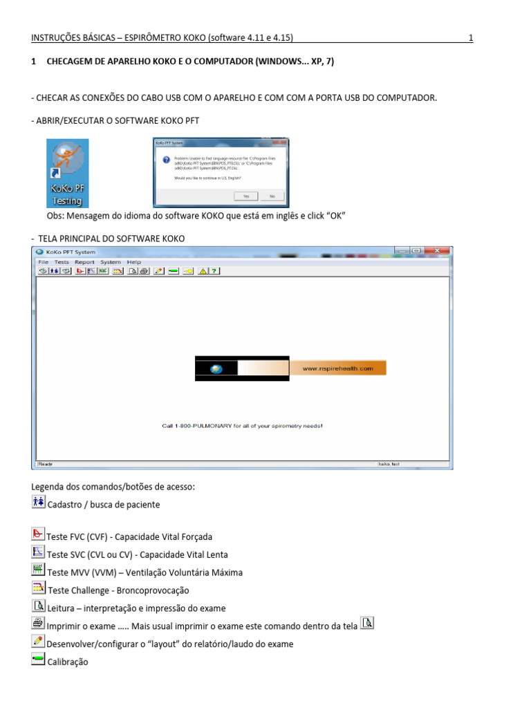Instruções para Espirometro Koko | PDF | Cópia de segurança | Informática