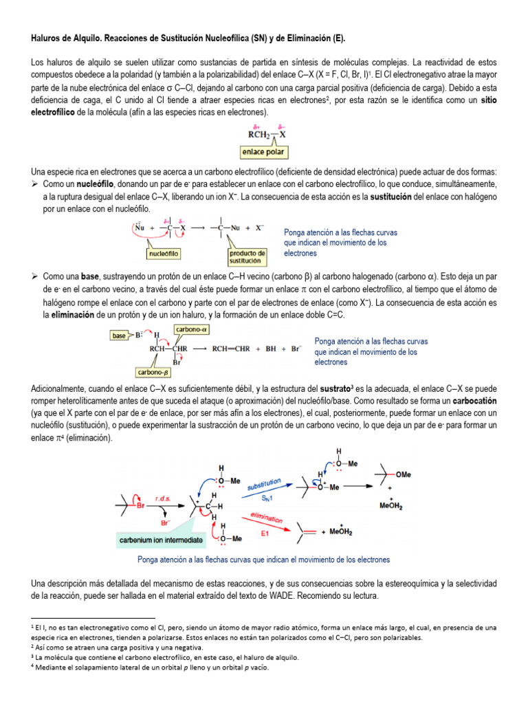 Resumen SN-E en haluros de alquilo B-22 | PDF | Enlace químico ...