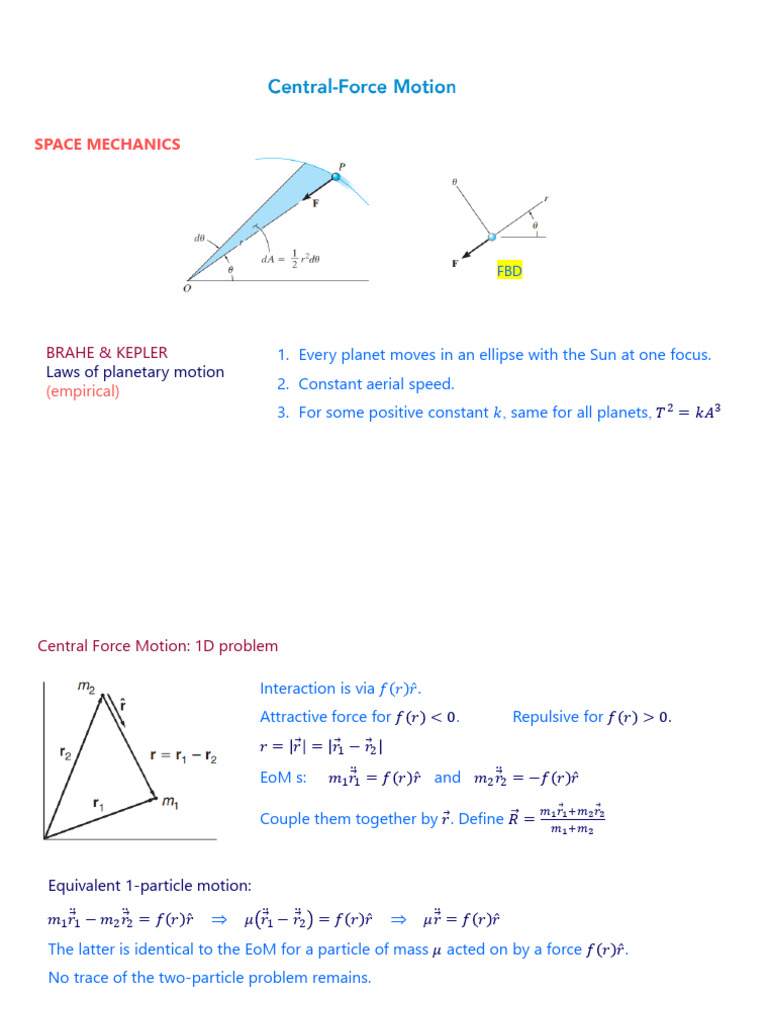 Planetary Motion and Central Forces | PDF | Trajectory | Force