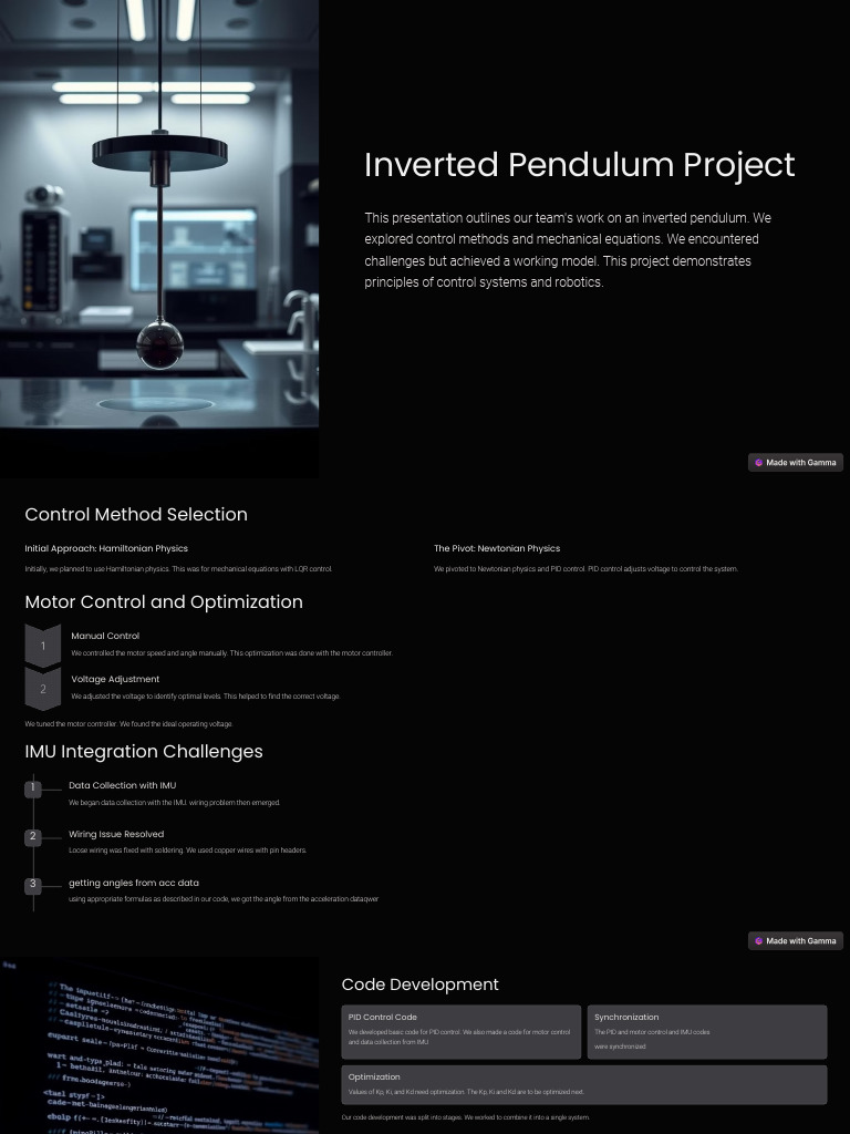 Inverted Pendulum Project 2 | PDF | Electrical Engineering | Applied Mathematics