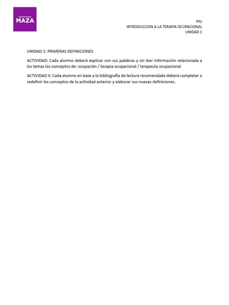 Introducción a la Terapia Ocupacional | PDF | Terapia ocupacional ...