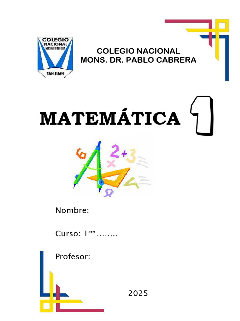 Cuadernillo - Matematica - Primer Año - 2025 | PDF | División ...