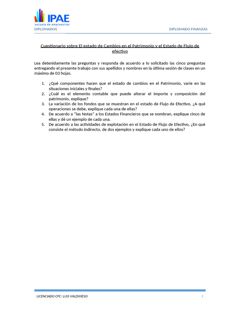 Cuestionario Sobre Lectura de Los EEFF | PDF