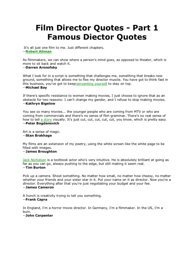 Regisseur Quotes Film Director Quotes On Pinterest | PDF | Leisure