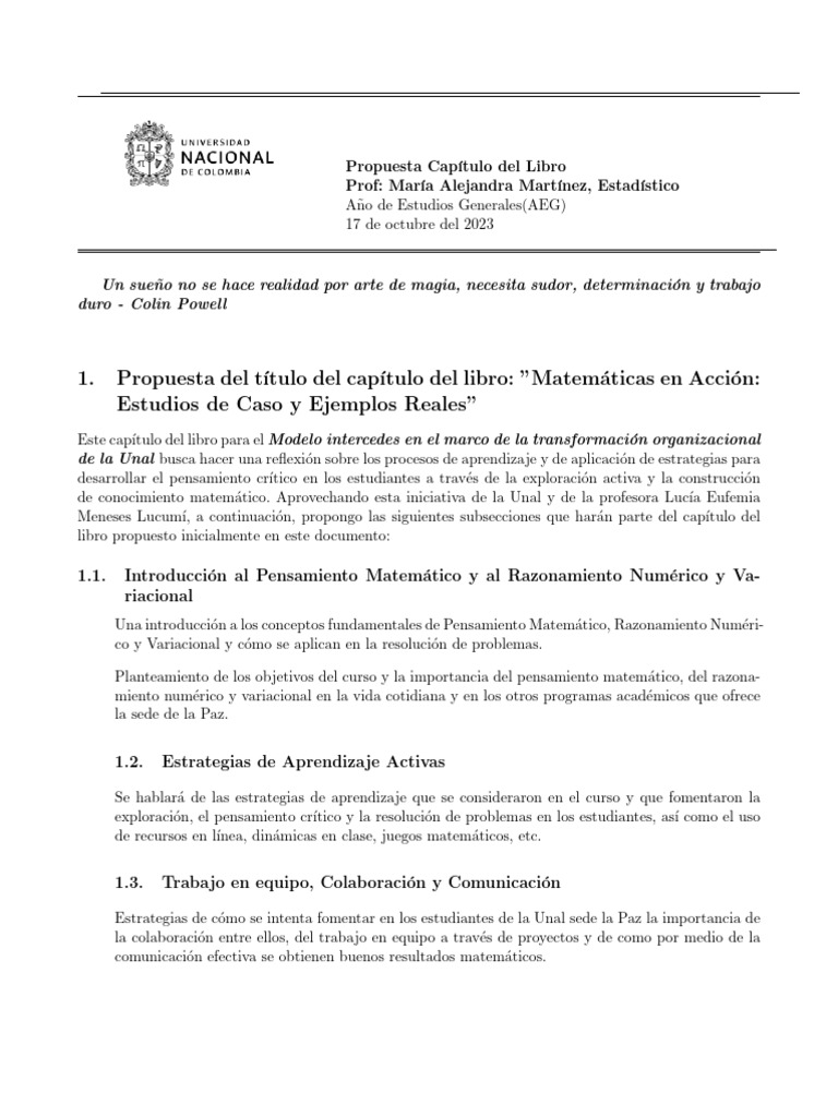 PROPUESTA_CAP_LIBRO_2023 | PDF | Pensamiento | Aprendizaje