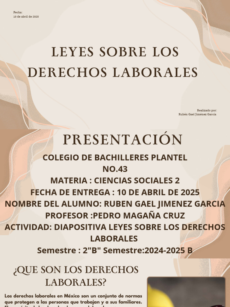 Diapositiva Sobre Las Leyes Sobre Los Derechos Laborales | PDF | Derecho laboral | México