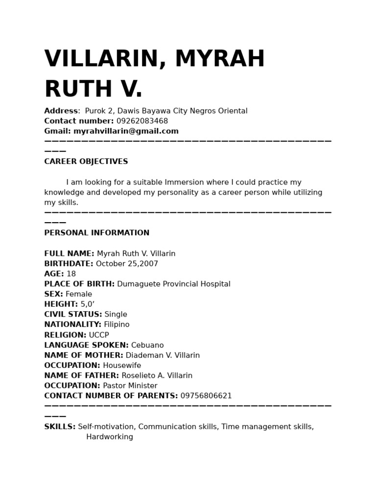 Myrah Villarin's Educational Profile | PDF