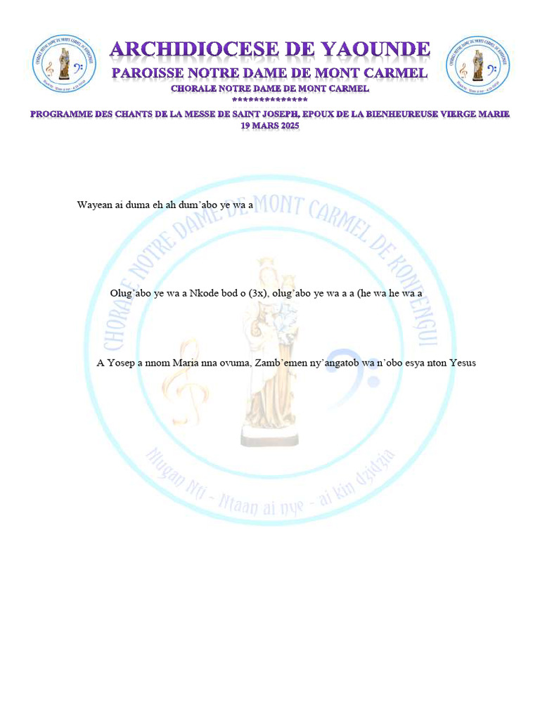 Programme Messe Saint Joseph | PDF