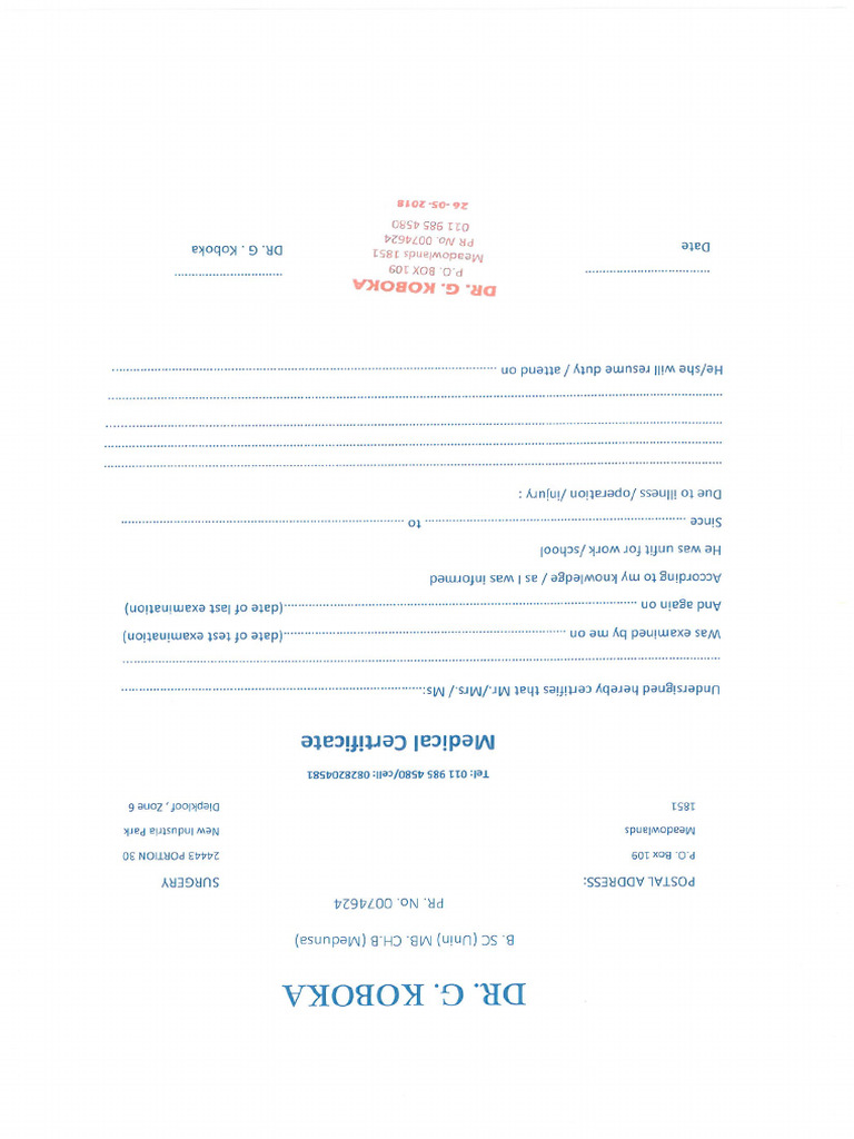Med Cert | PDF