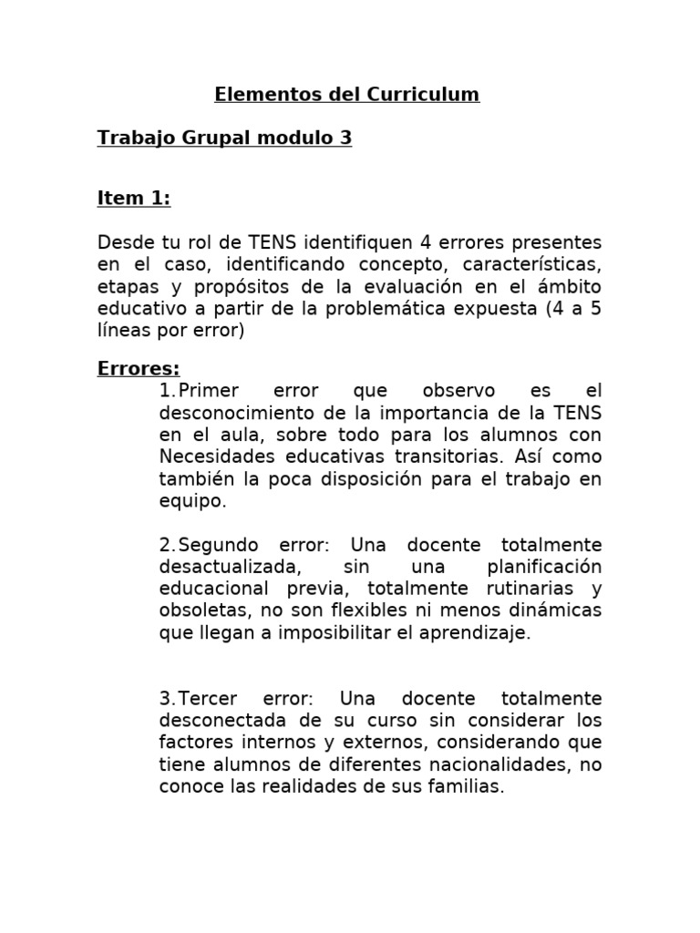 Elementos Del Curriculum | PDF