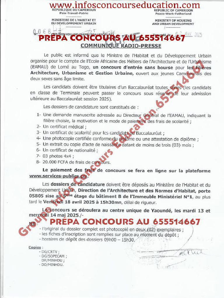 Concours Eamau 2025 | PDF