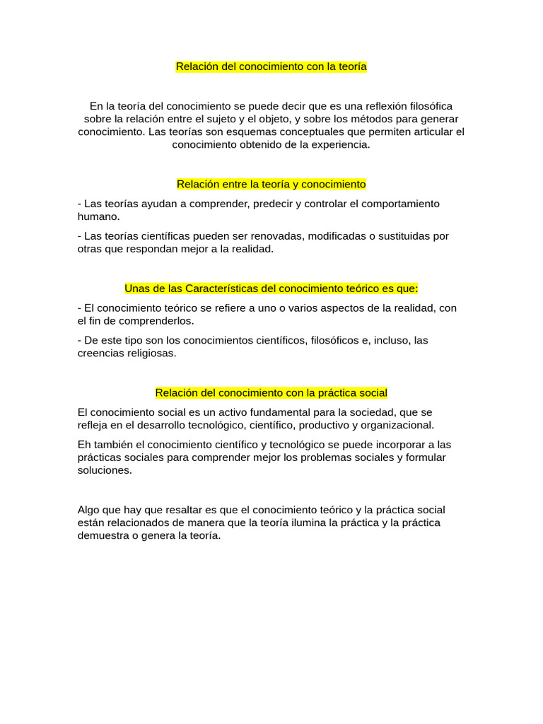 Teoría y Práctica del Conocimiento | PDF