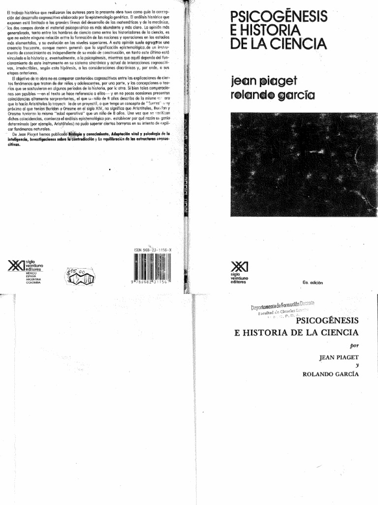 Psicogénesis e Historia de La Ciencia - Piaget Garcia | PDF