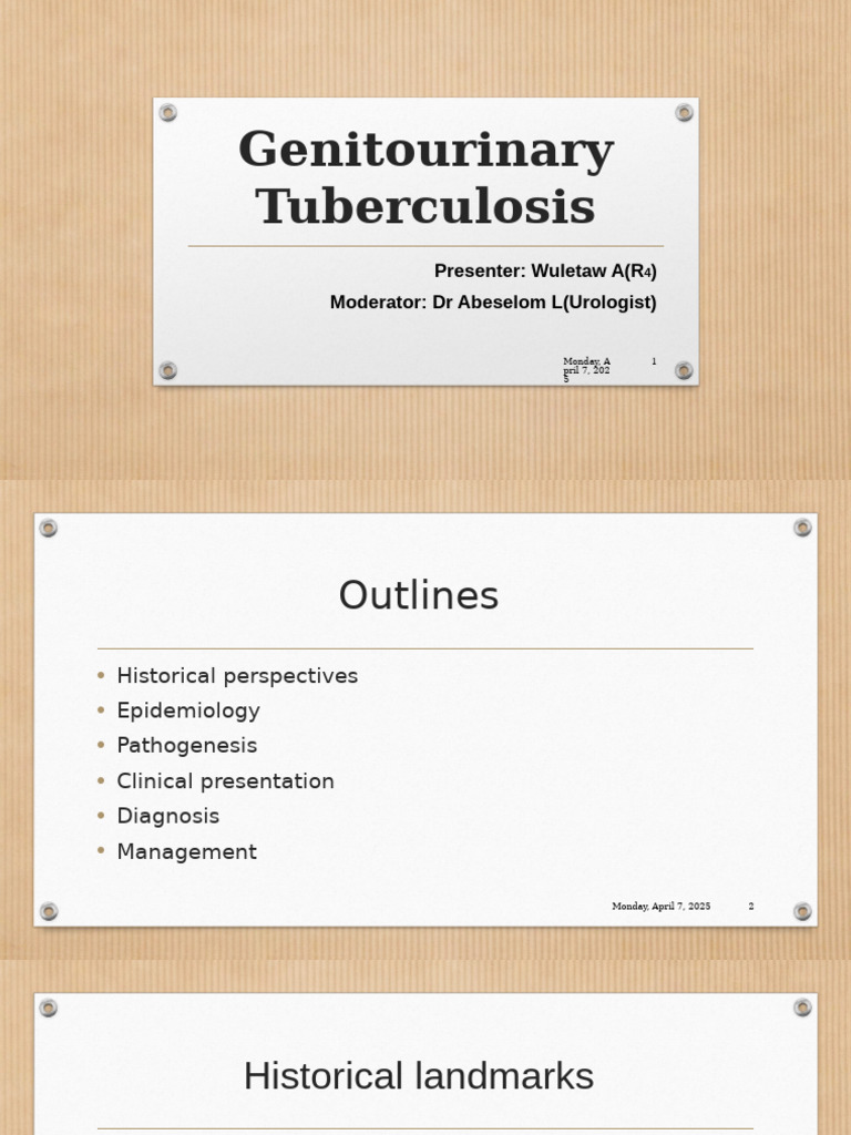Genitourinary Tuberculosis | PDF | Tuberculosis | Medical Specialties