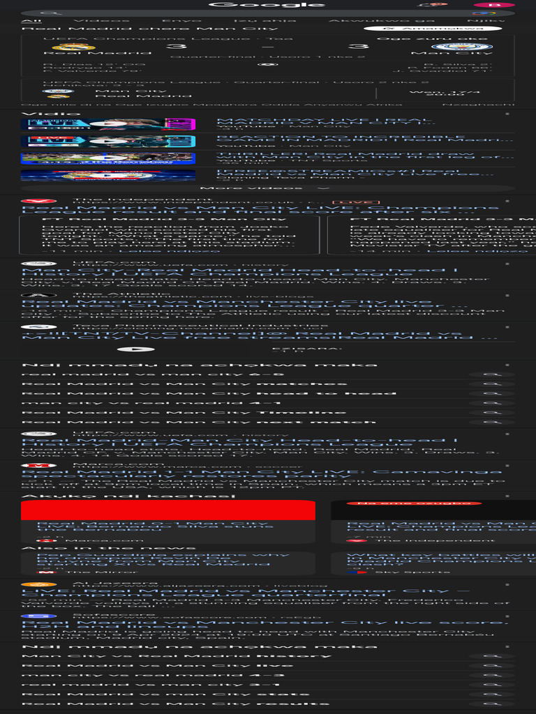Real Madrid Vs Man City - Icho Nke Google | PDF | Association Football Competitions ...