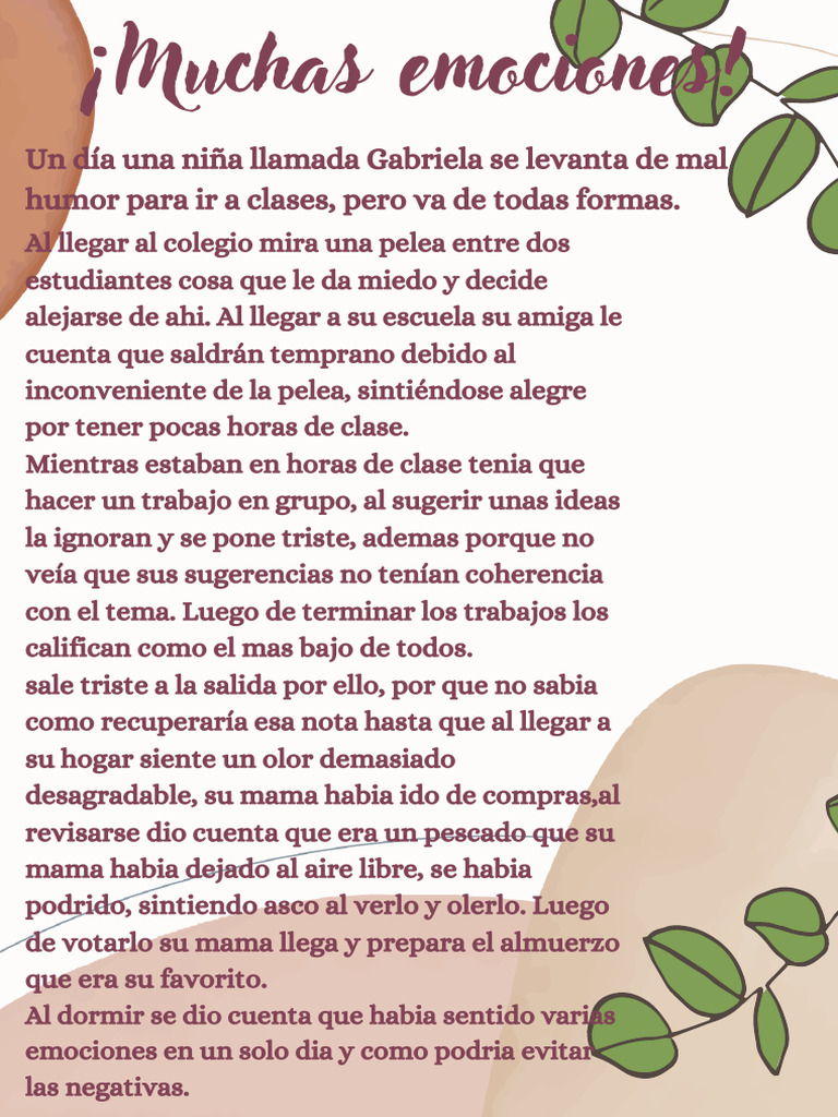 Cuento Sobre Las Emociones | PDF