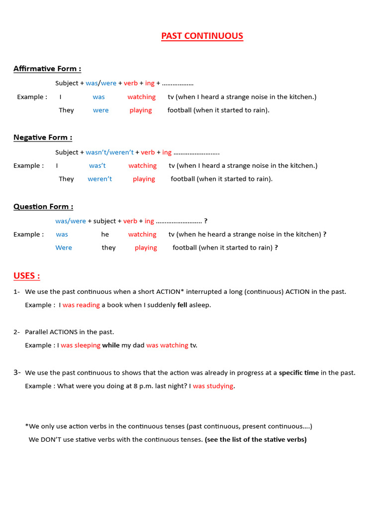 Past Continuous | PDF