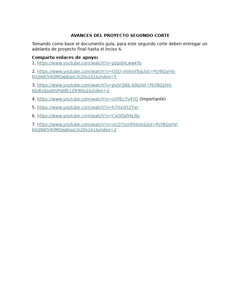 Avances Del Proyecto Segundo Corte (Documento Tecnico) | PDF