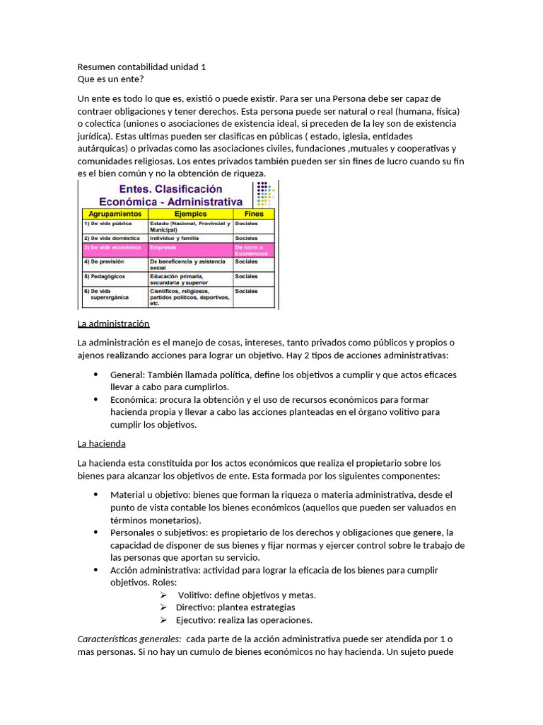 Resumen contabilidad unidad 1 | PDF | Contabilidad | Business