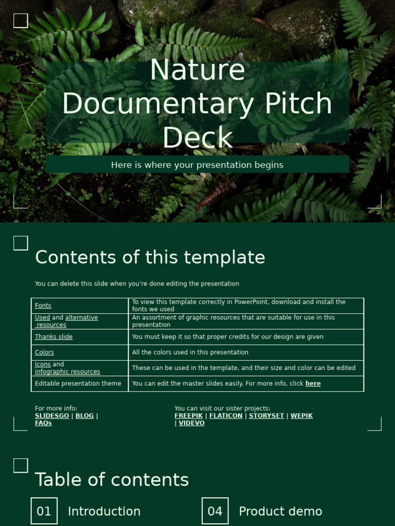 Nature Documentary Pitch Deck by Slidesgo | PDF | Market (Economics ...