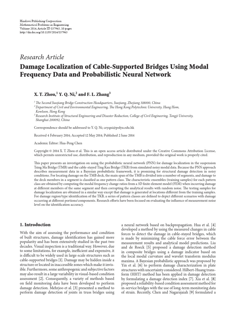 Damage Localization of Cable-Supported Bridges Using Modal Frequency ...