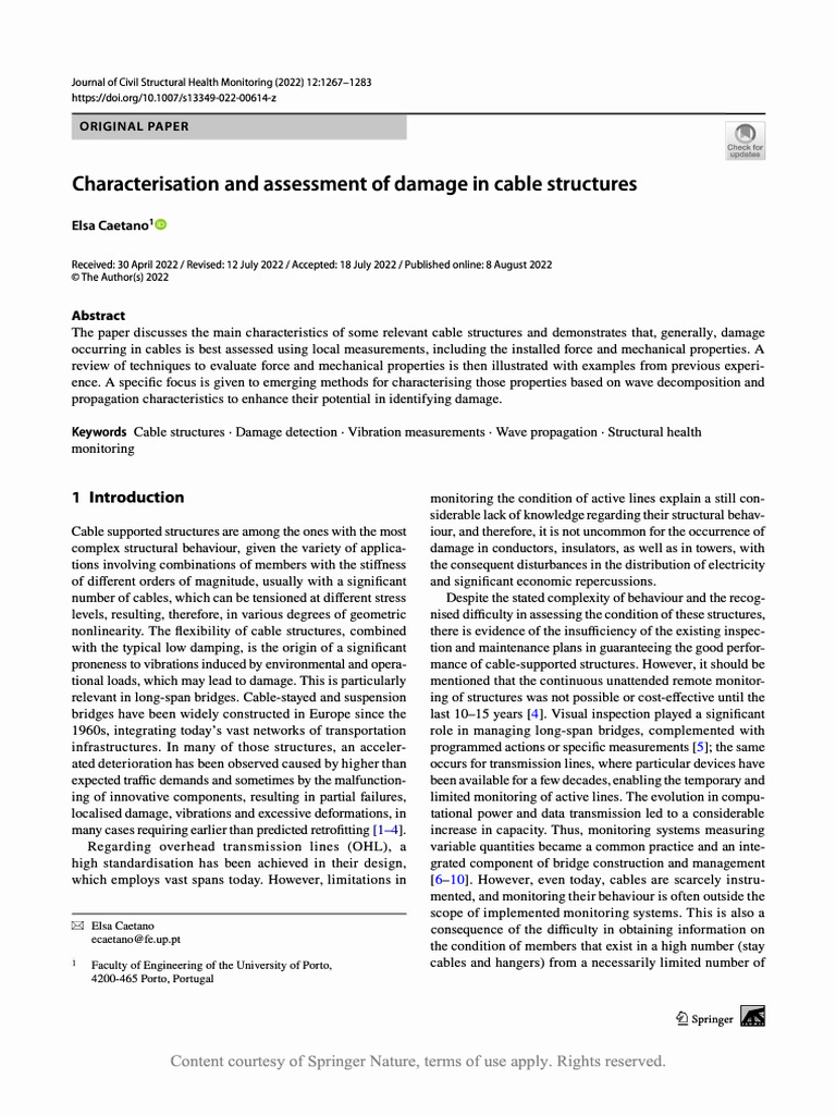 Damage Assessment in Cable Structures | PDF | Bridge | Normal Mode