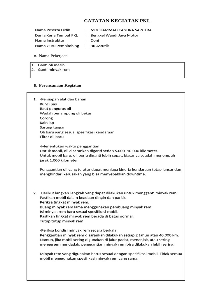 Catatan PKL 2025 M Candra | PDF