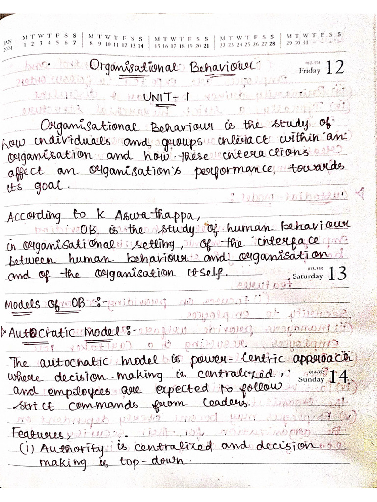 Organisational Behaviour | PDF