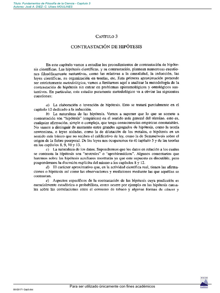 Contrastación de Hipótesis en Ciencia | PDF | Science | Investigación