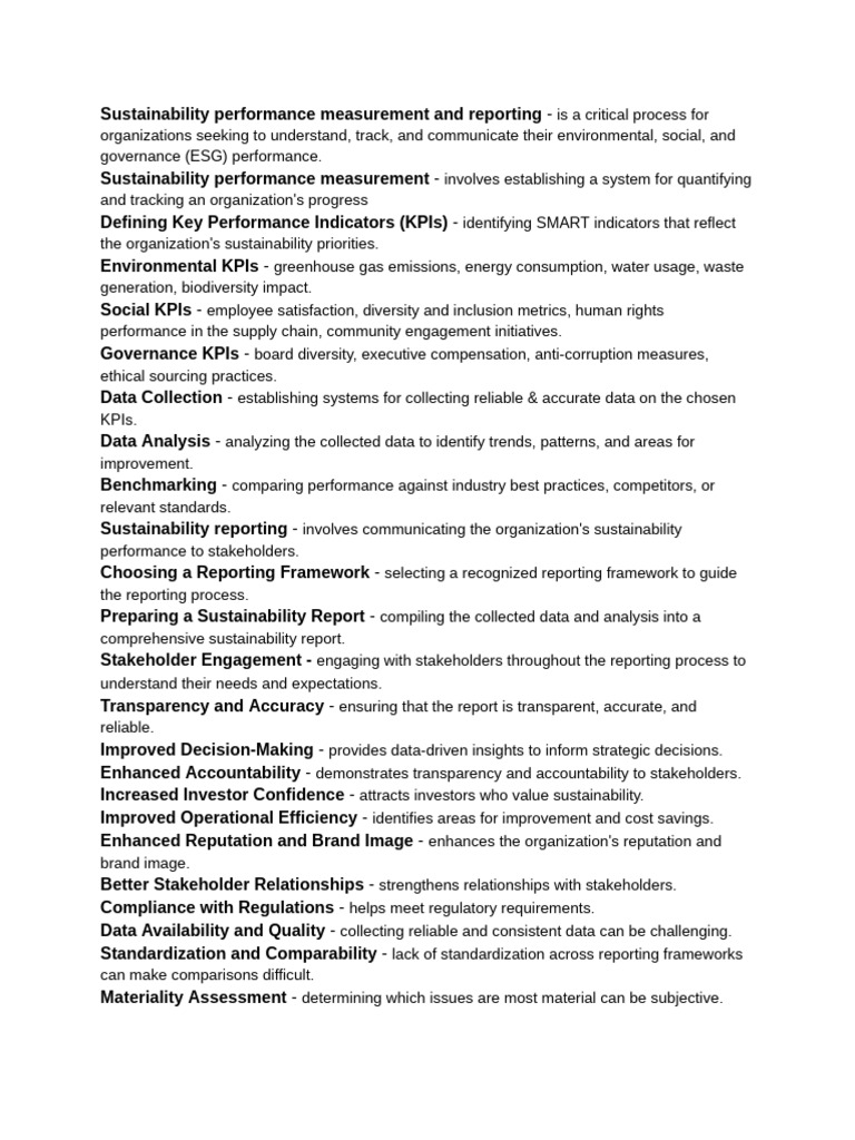 Sustainability Performance Measurement Guide | PDF