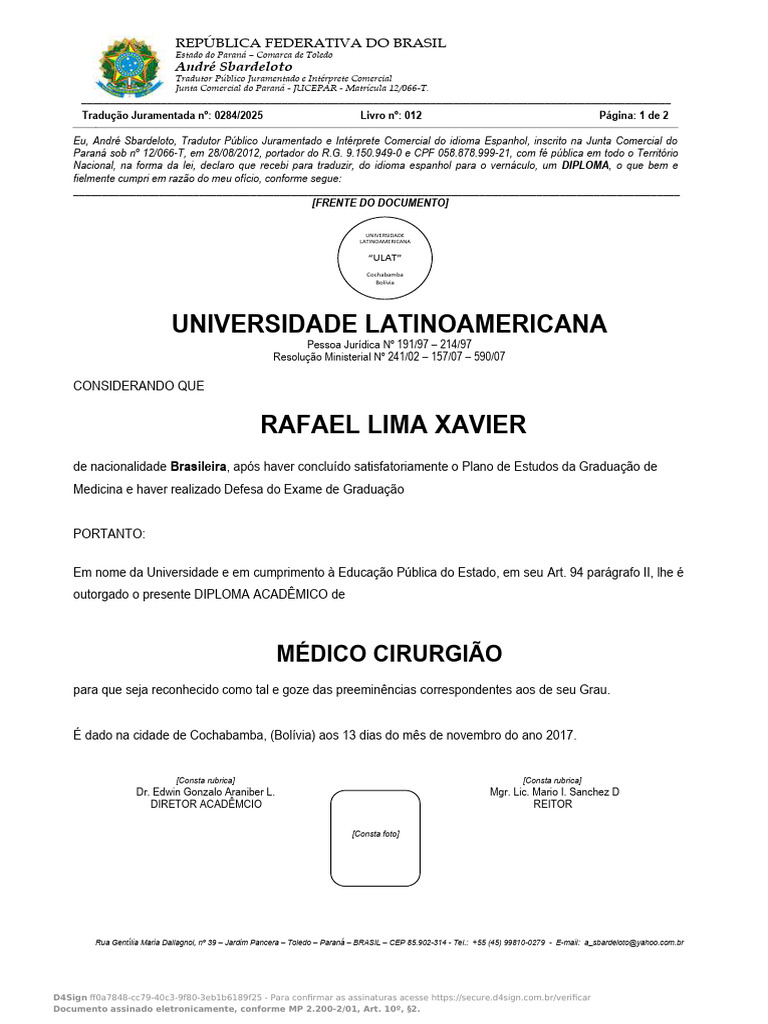TRADUO-JURAMENTADA-0294-2025---Rafael-Lima-Xavier---Diploma-ULAT ...